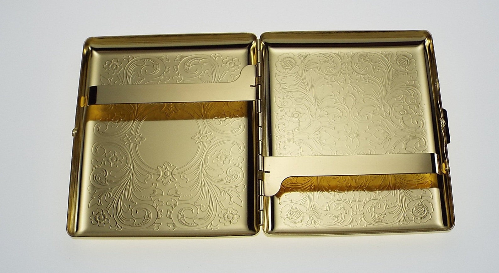 Cigarette Case Personalized Golden 100s Scrolling Design | Etsy