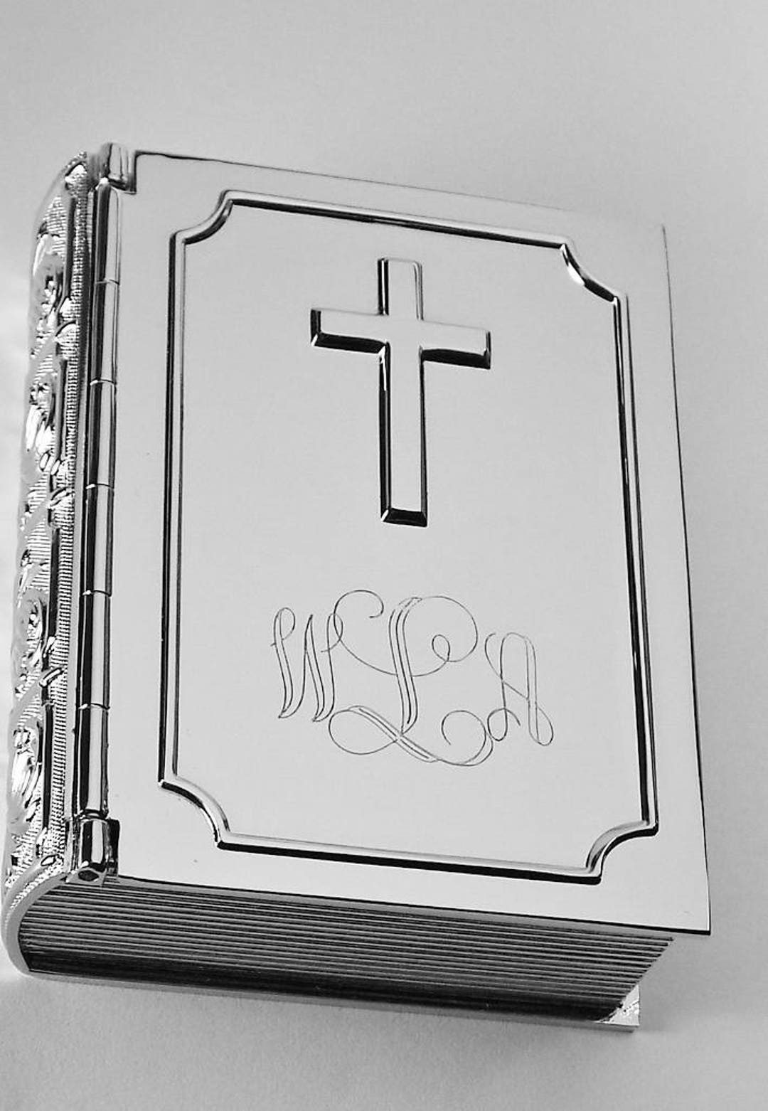 Personalized Jewelry Box Custom Engraved Silver Nickel Plated Book ...