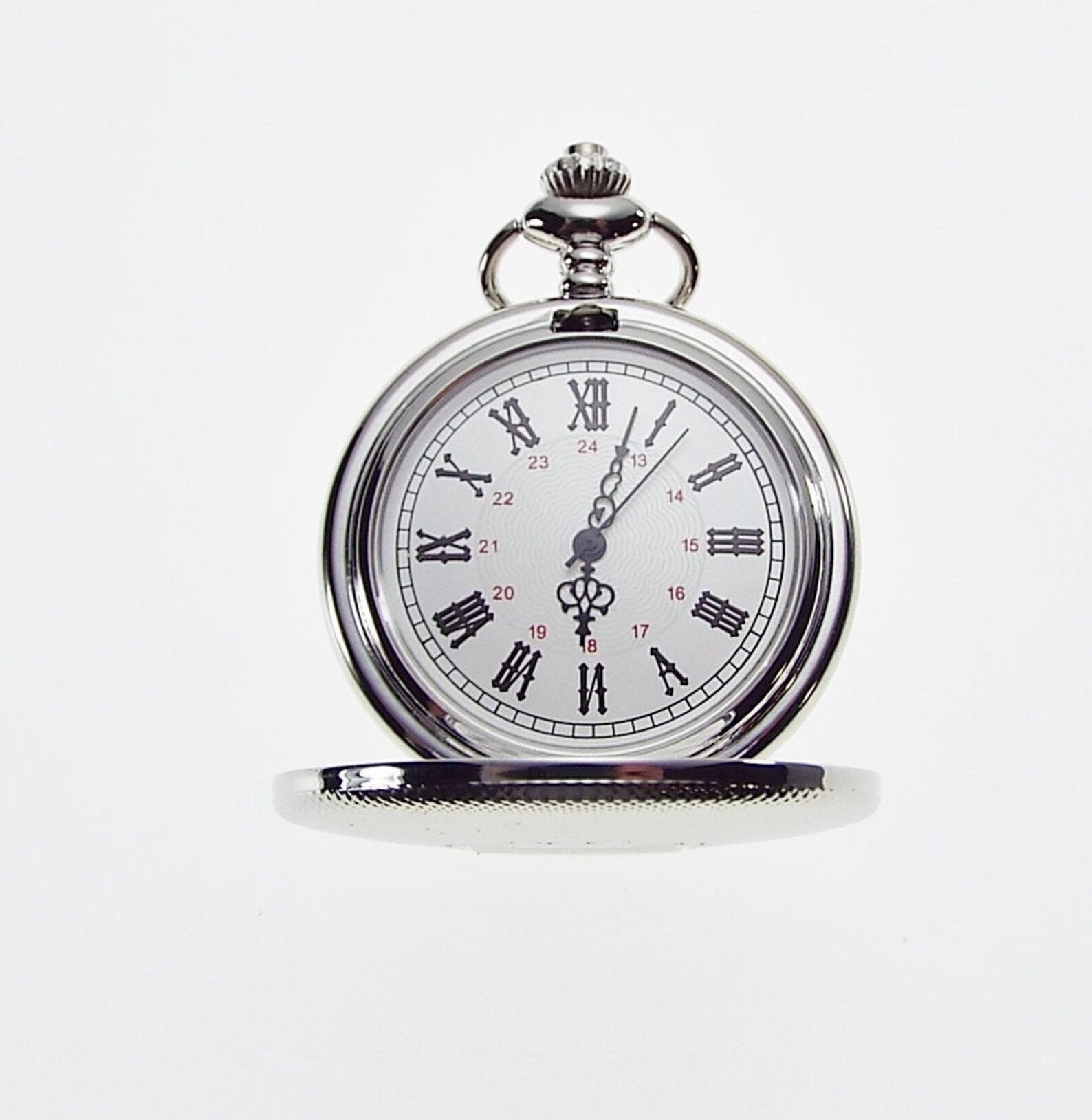 Personalized Pocket Watch Silver Crown Emblem Custom Engraved | Etsy