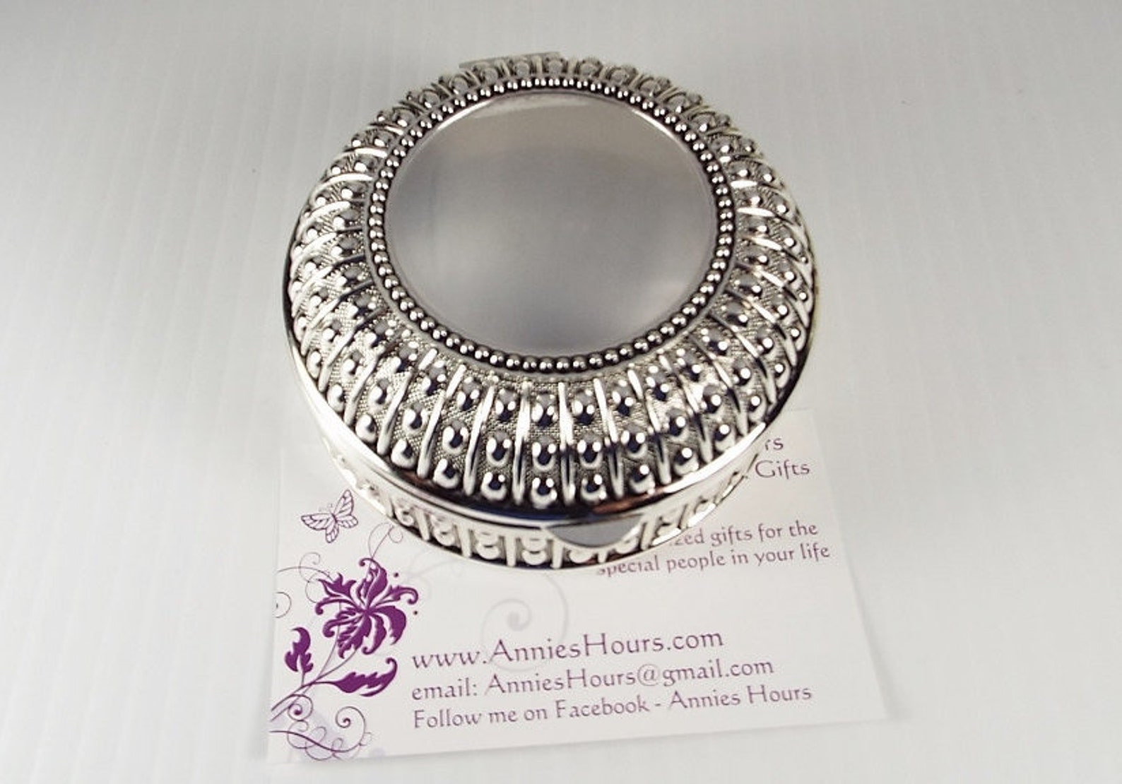 Custom Engraved Personalized Silver Plated Round Beaded Design | Etsy