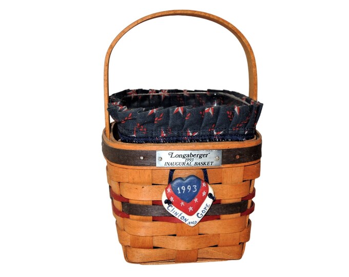 Vintage 1993 Longaberger Inaugural Basket, Clinton and Gore, With ...