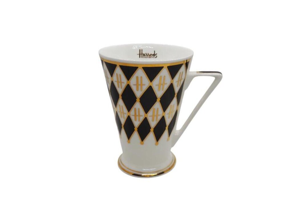 Vintage Harrods Fine Bone China, Harlequin Pattern Mug, Made in England ...