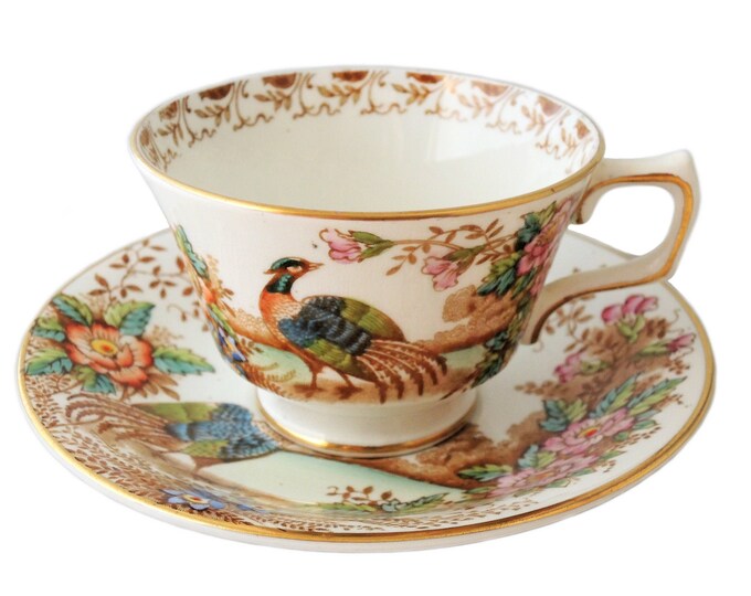 Vintage English Sutherland China, Teacup and Saucer in the Exotic ...