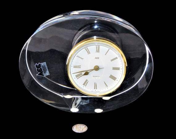 Vintage ACC France Clock in a Hand Cut Crystal Case | Etsy