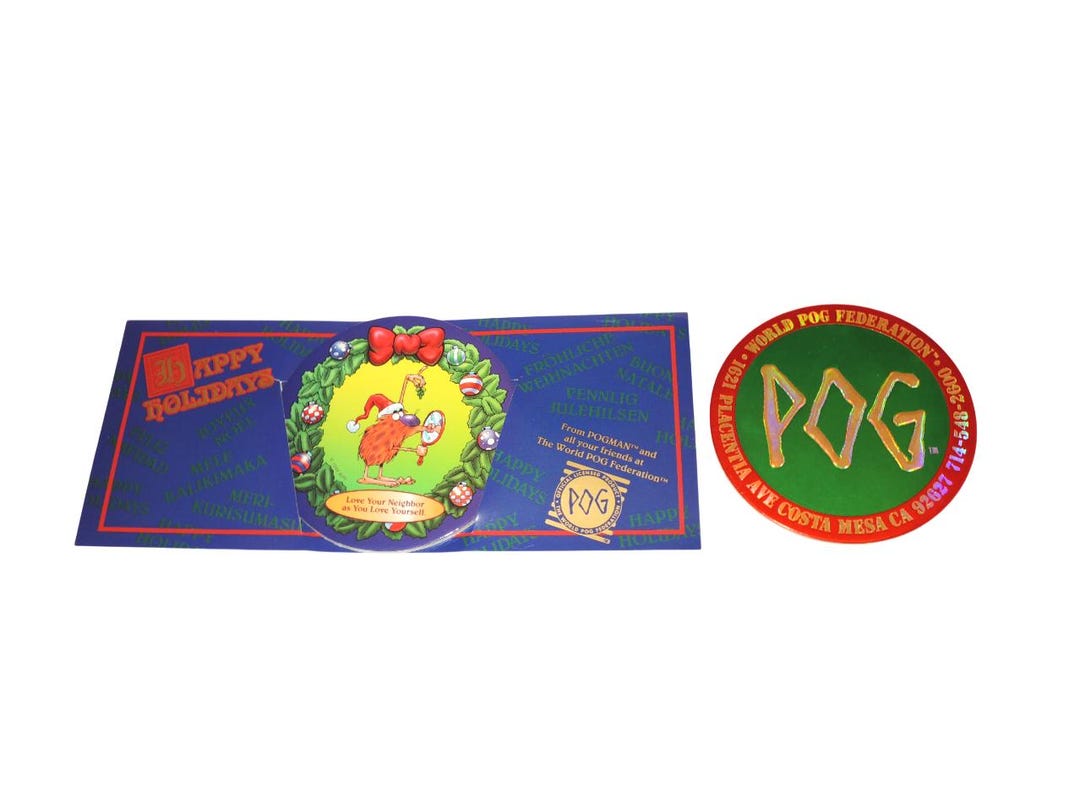 Vintage 1993 and 1994 World POG Federation, Coporate Christmas Cards - Etsy