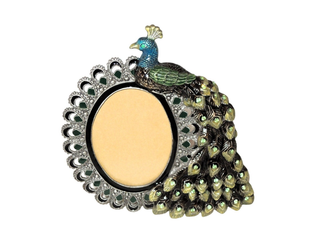 Vintage Pier One, Metal and Rhinestone, Peacock Table Frame - Etsy