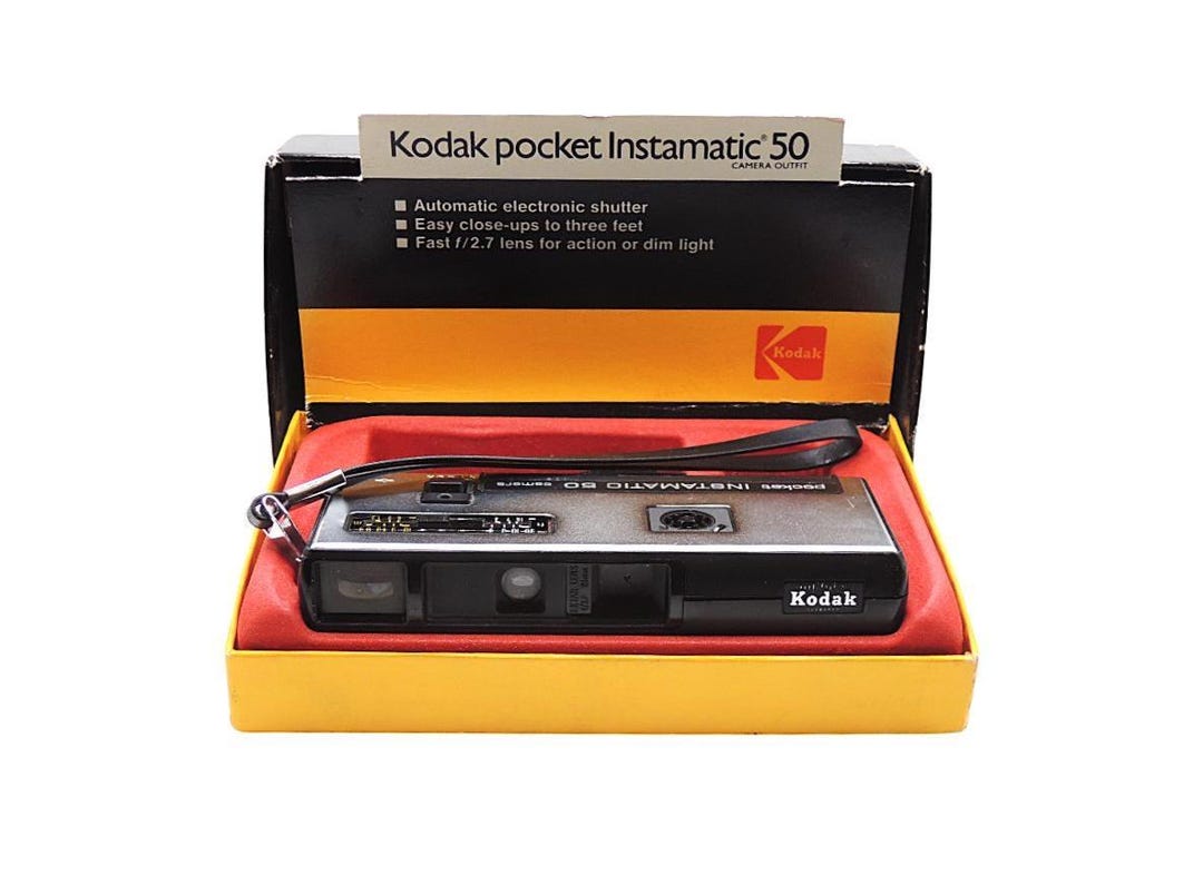 Vintage Kodak Pocket Instamatic 50 Camera With Original Box and Papers ...