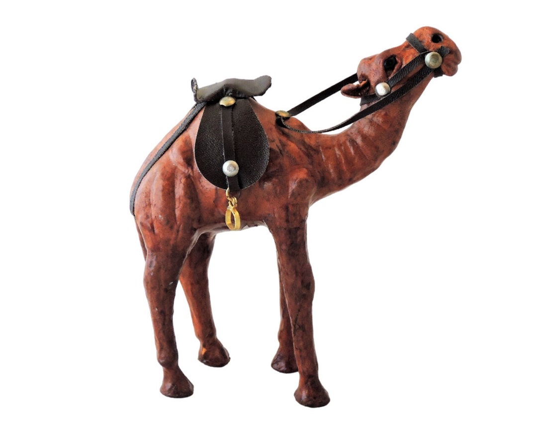 Vintage Leather Dromedary Camel Figurine - Etsy