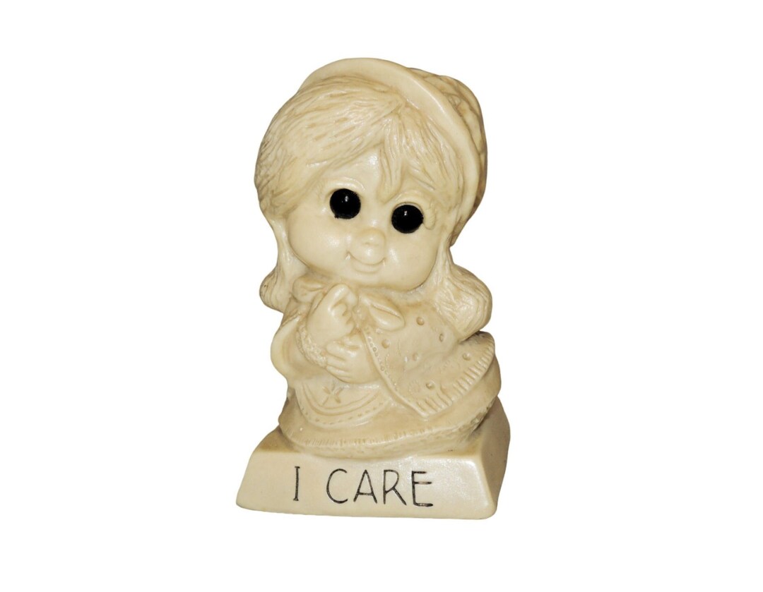 Vintage Big Eye Kid, I Care Resin Figurine, W & R Beries - Etsy