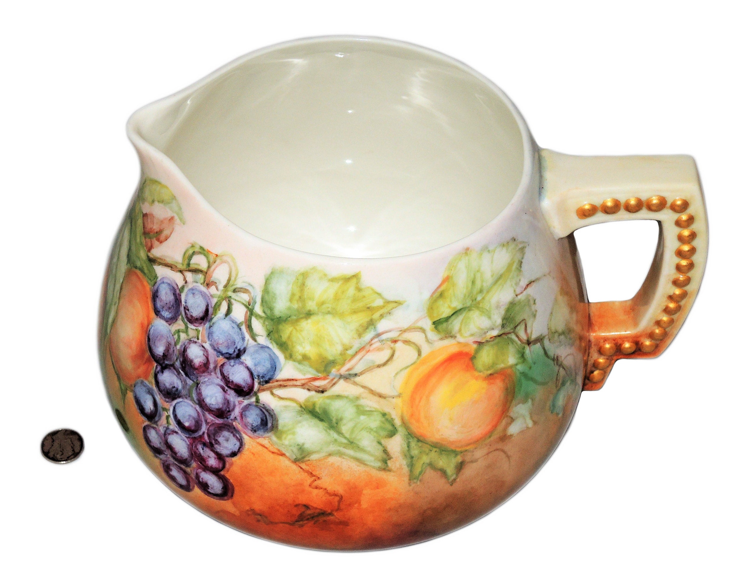 Antique Victorian Porcelain Hand Painted Cider Pitcher or | Etsy