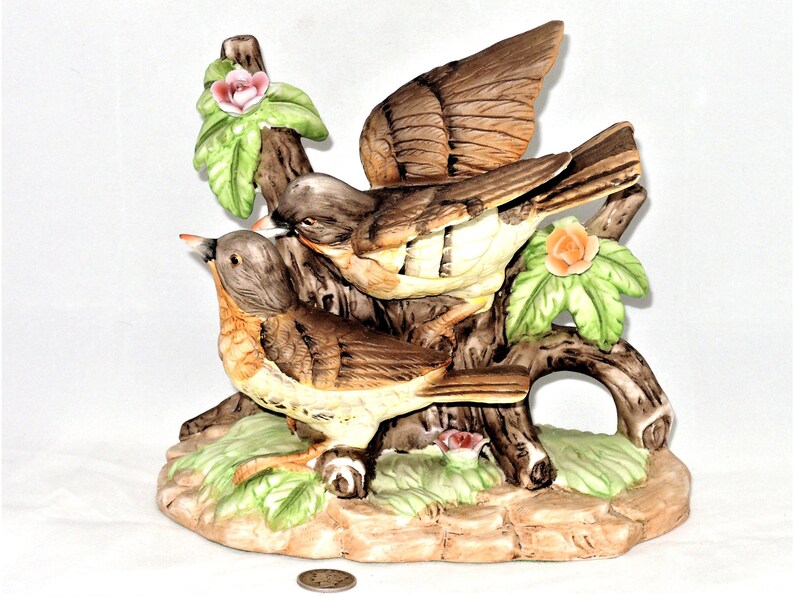 Vintage Porcelain Bisque Robin Figurine - Etsy