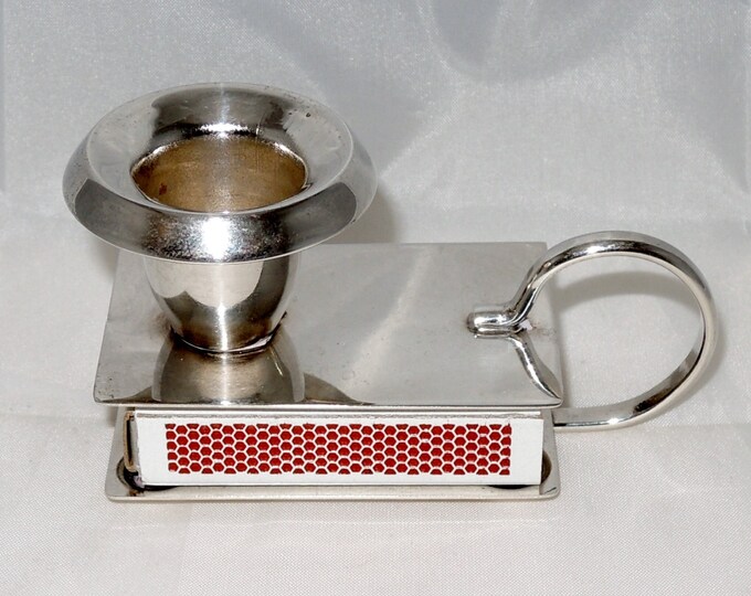 Bellini Brazil Silver Plate Individual Candlestick and Match Box Holder ...