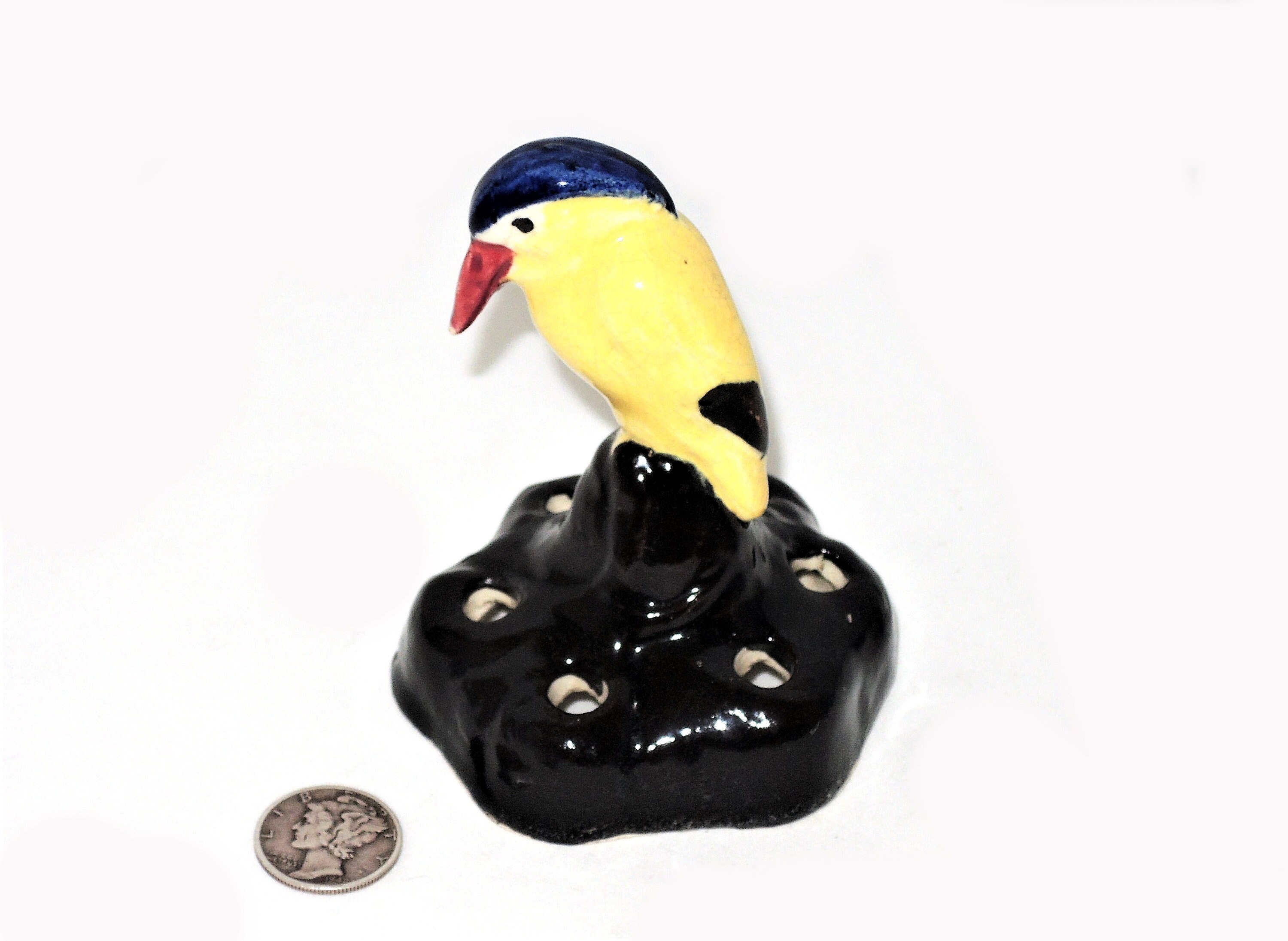 Vintage Rustic Ceramic Bird, Flower Frog, Made in Japan - Etsy