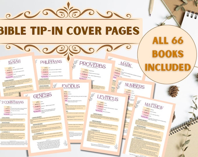 Books of the Bible Cover Page Inserts (33 Pages) - Watercolor Floral ...