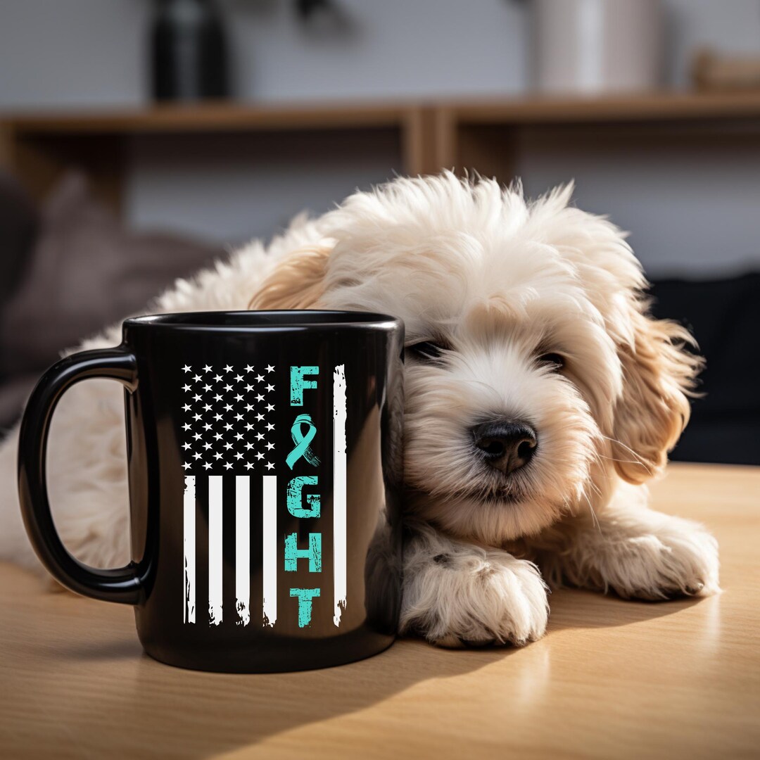 Trigeminal Neuralgia Fight Mug,face Nerve Pain Coffee Mug, Teal Ribbon ...