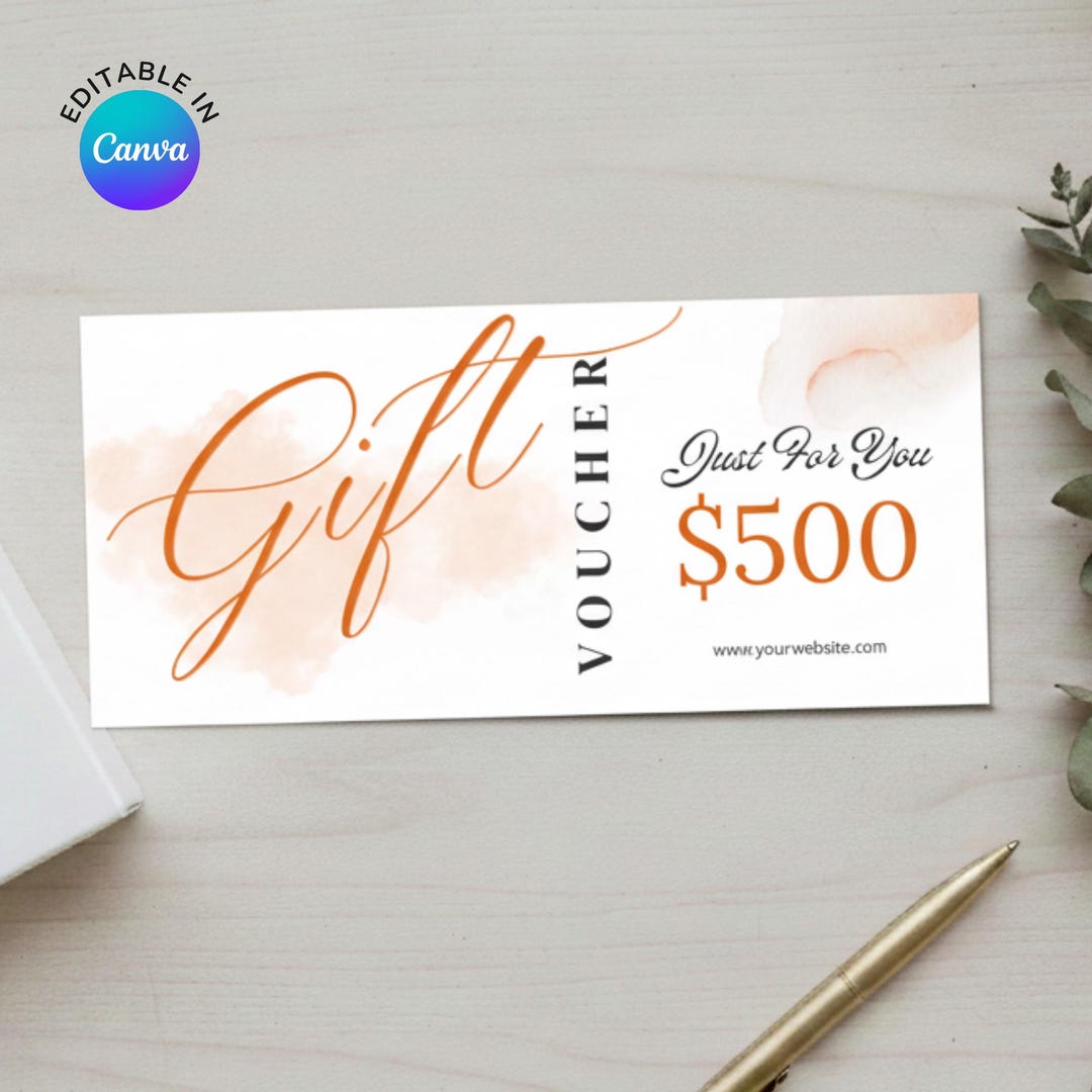 Warm Terracotta Gift Voucher Template for Handmade Shops - Etsy