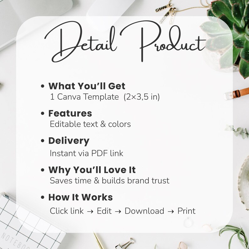Boho Hang Tag Canva Template for Handmade Products - Etsy