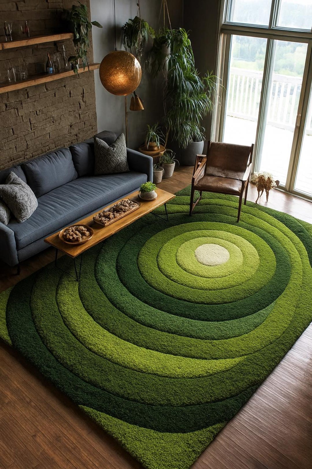Moss Grass Tufted Rug: 3D Moss Green Design, Nature Inspired Floor ...