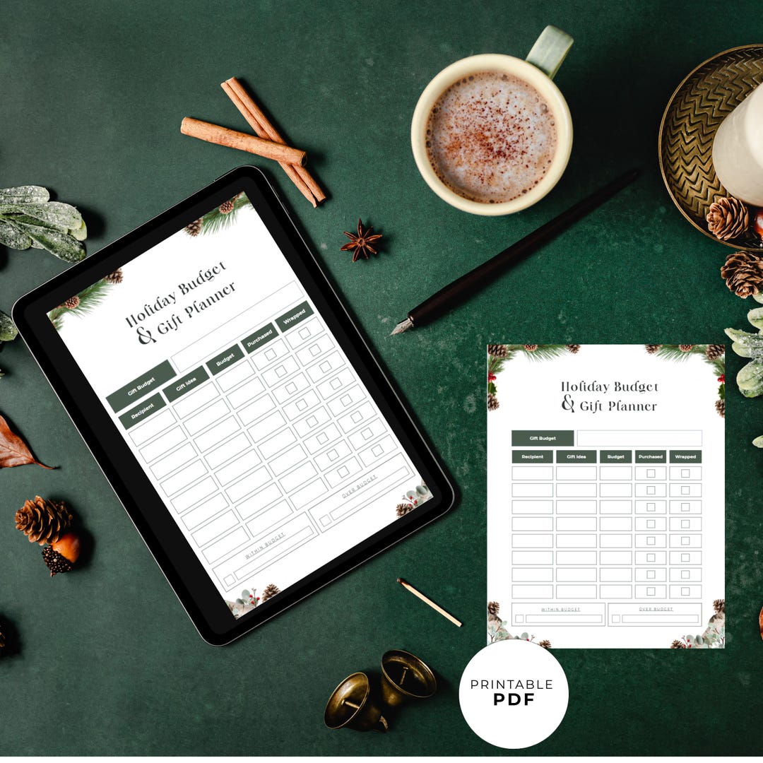 Holiday, Planner, Printable, Gift, Meal, Budget, Checklist, Reflection ...