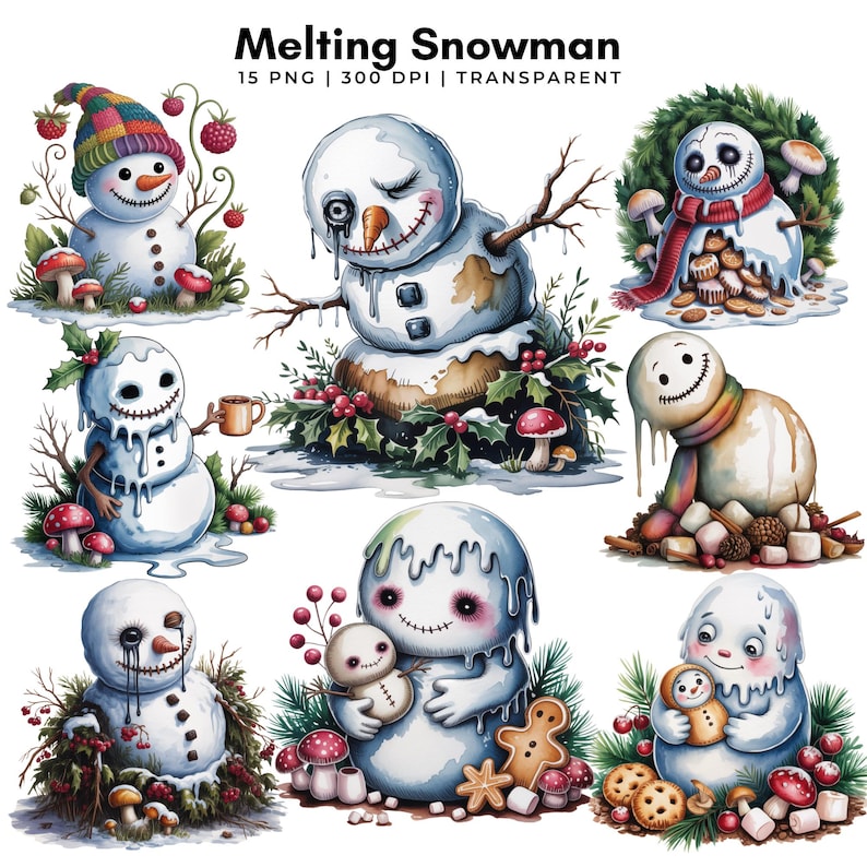 Melting Snowman 15 PNG Clipart | Winter Sublimation - Etsy