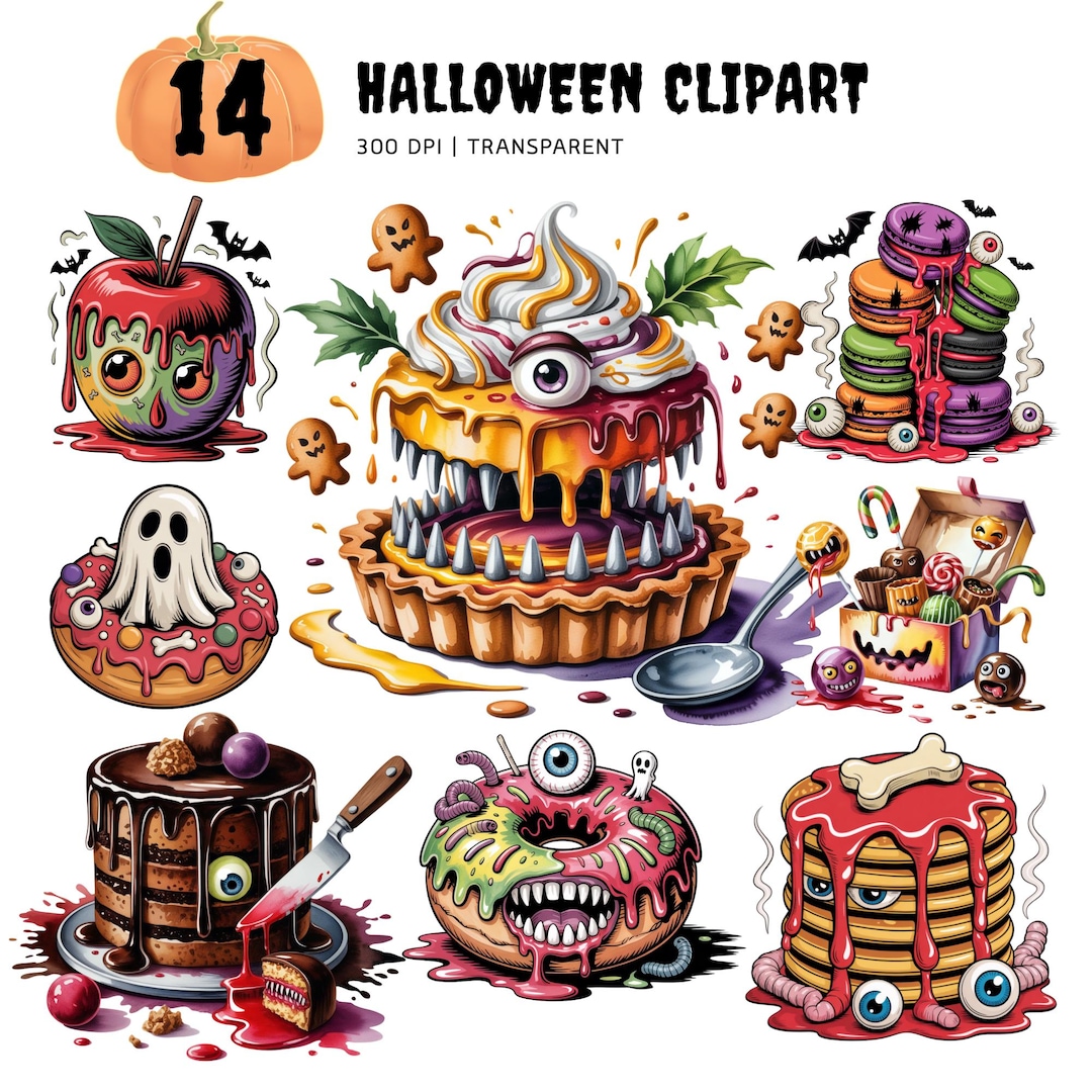 Halloween Sweets Clipart Bundle | 14 Spooky Candy PNG - Etsy