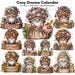 Cozy Gnome Monthly Calendar 24 PNG | Digital Stickers | 12 Months ...