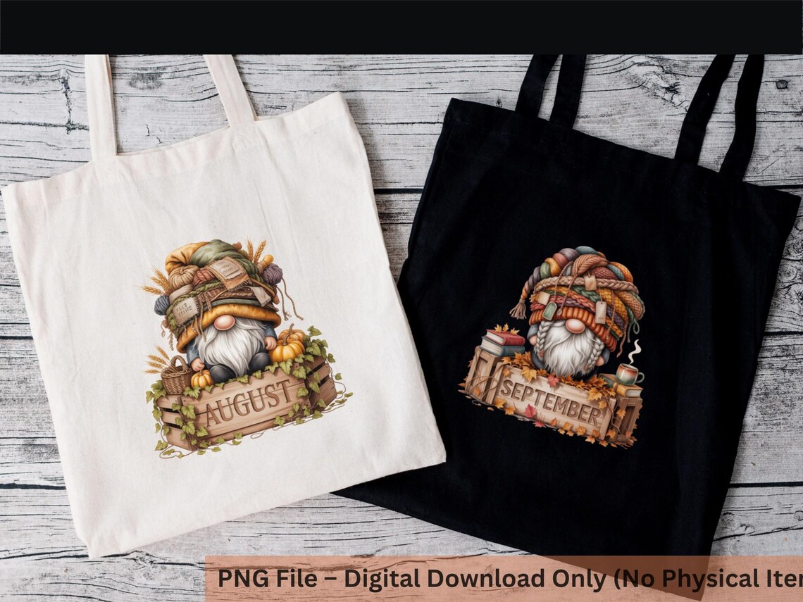 Cozy Gnome Monthly Calendar 24 PNG | Digital Stickers | 12 Months ...