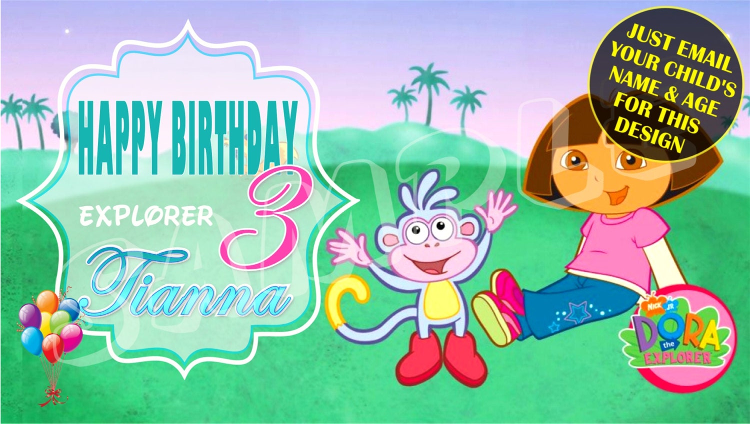 Dora the Explorer and Boots Happy Birthday Banner Birthday - Etsy México