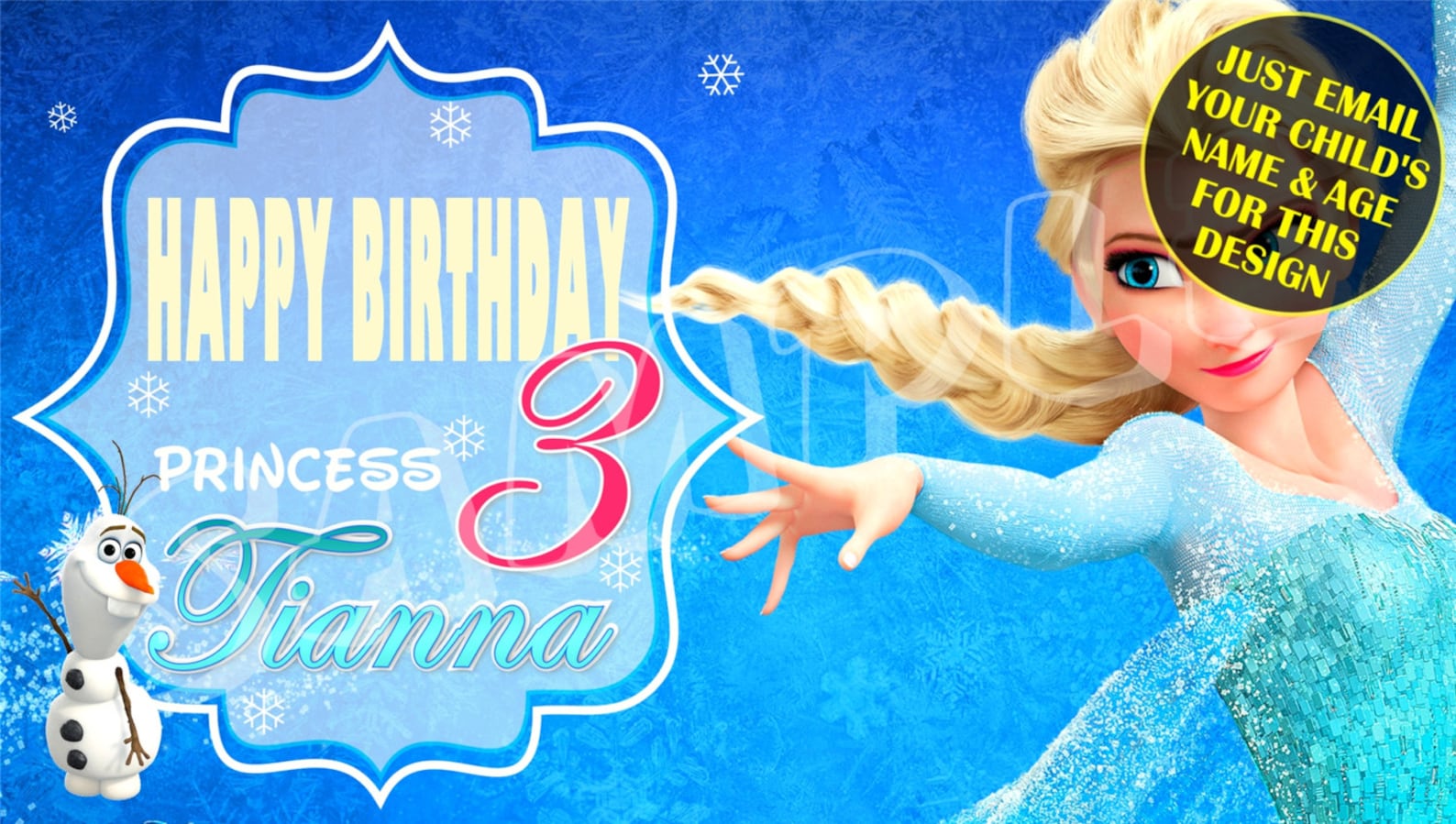 Frozen Disney's Frozen Elsa Happy Birthday Banner - Etsy