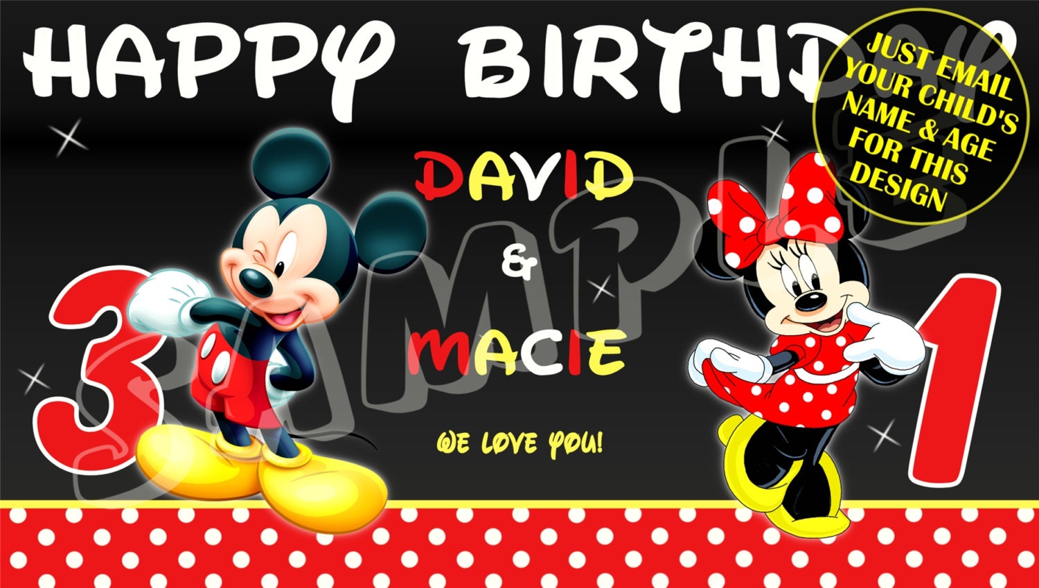 Mickey Mouse Name Banner