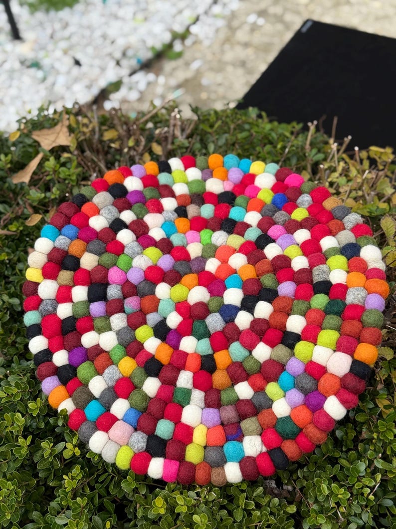 Wool Felt Ball Trivet for Office Home and Kitchen(15inch} - Etsy