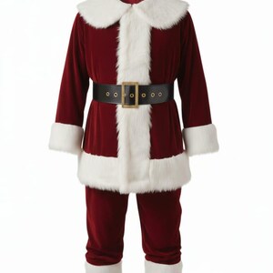 Luxury Red Velvet Santa Suit:deluxe Christmas Costume With Faux Fur ...