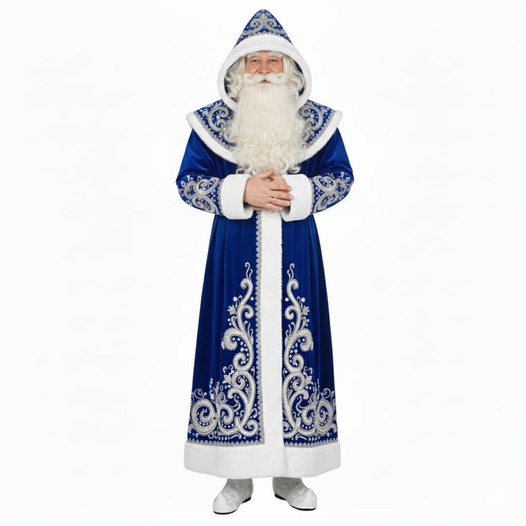Luxury Ded Moroz Costume – Blue Santa Claus Father Frost Outfit Premium ...