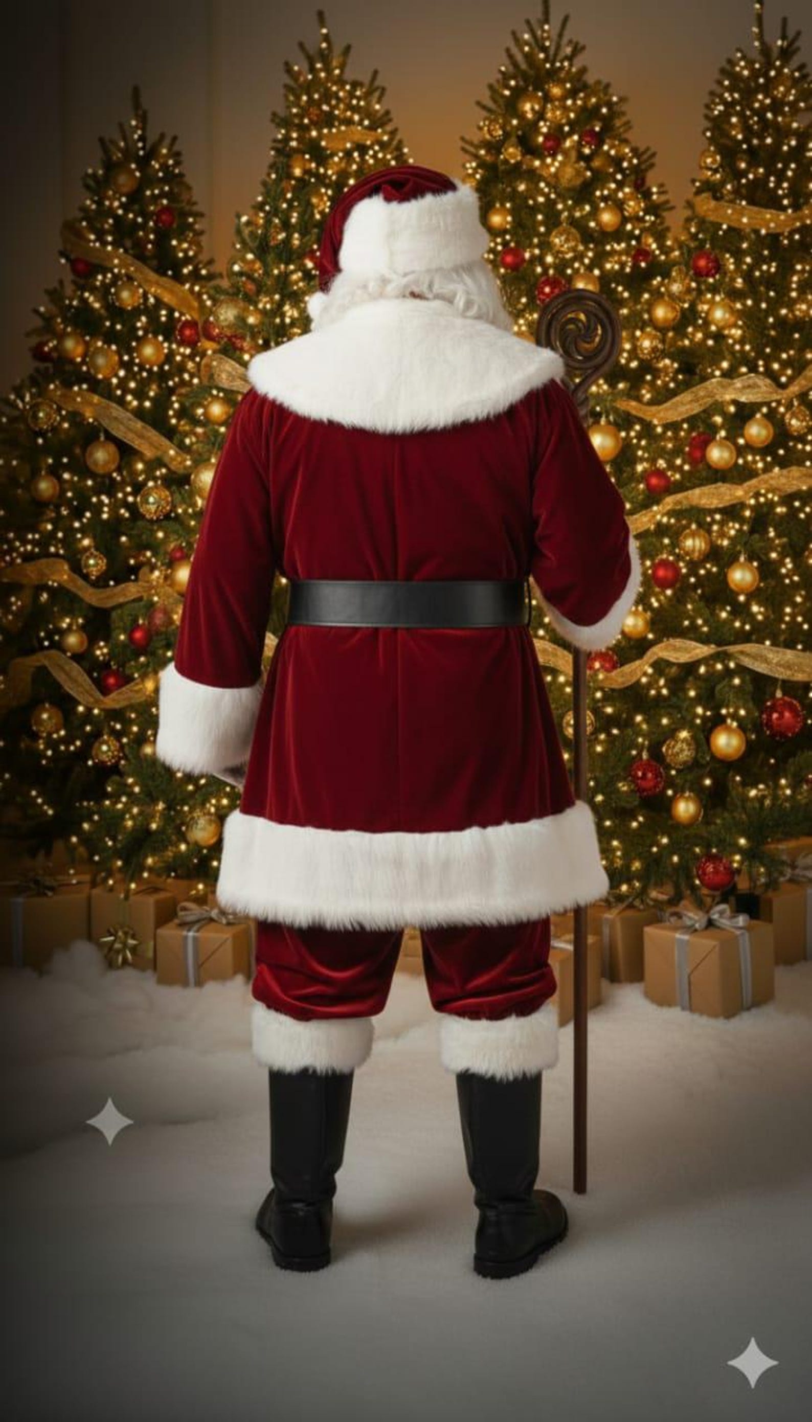 Luxury Red Velvet Santa Suit:deluxe Christmas Costume With Faux Fur ...