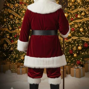 Luxury Red Velvet Santa Suit:deluxe Christmas Costume With Faux Fur ...