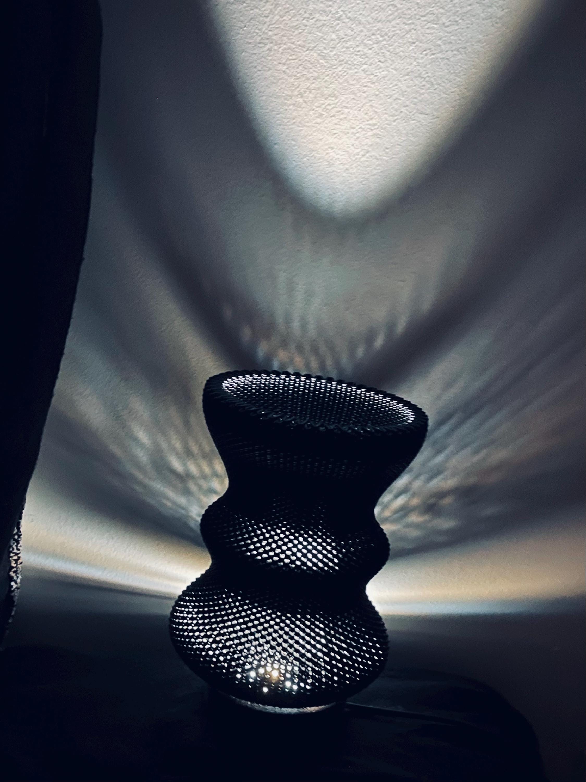 Textured Mesh Table Lamp – Black & White Sculptural Light, Modern ...