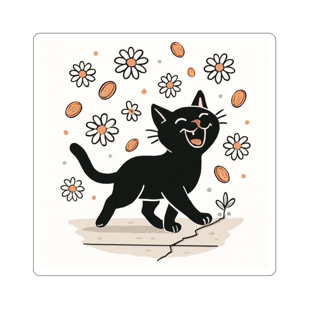 Unlucky Black Cat | Sticker - Etsy