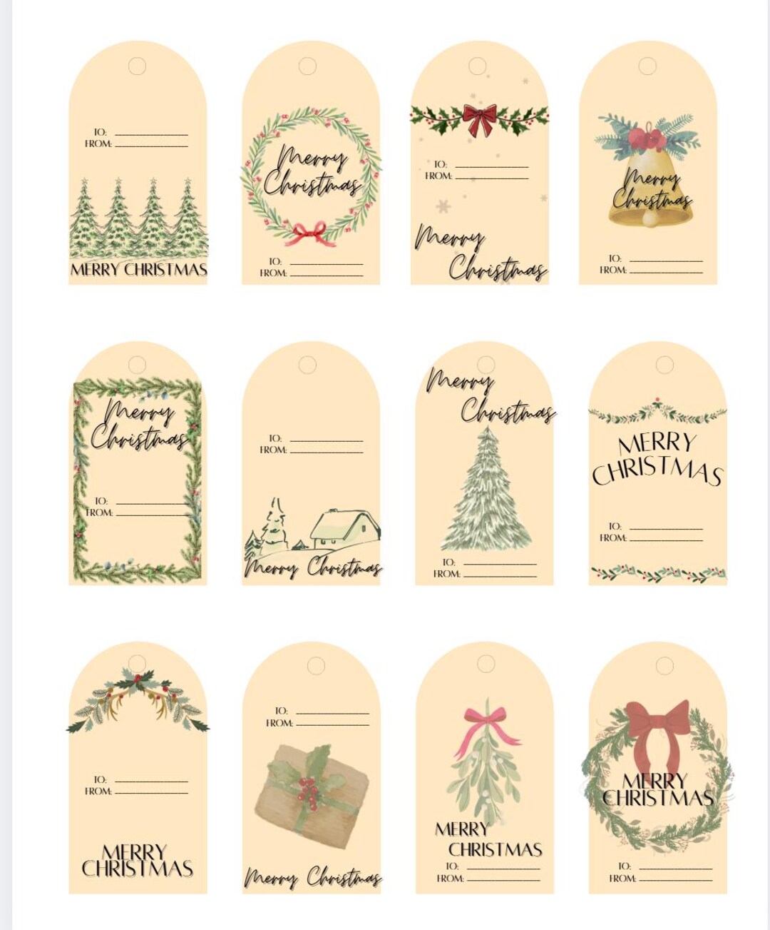 Simple and Sleek Greenery Christmas Gift Tags - Etsy
