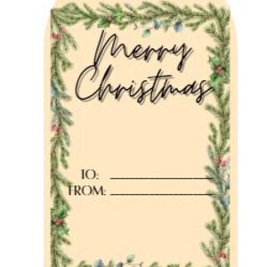Simple and Sleek Greenery Christmas Gift Tags - Etsy