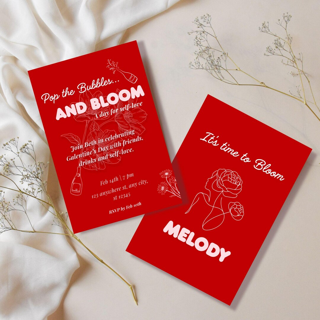 Galentine's Self-love Invitation | Digital Invite - Etsy