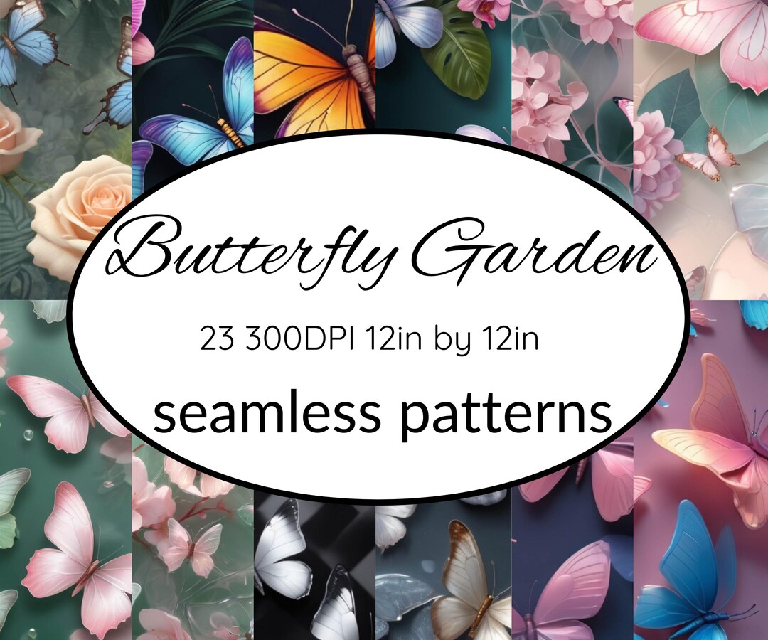 The Butterfly Garden Seamless Paper Patterns - Etsy