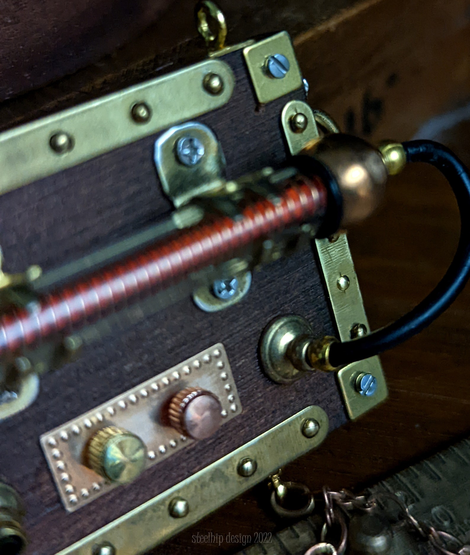 Steampunk Miniature Machine Art Pendant Red LED Filament - Etsy