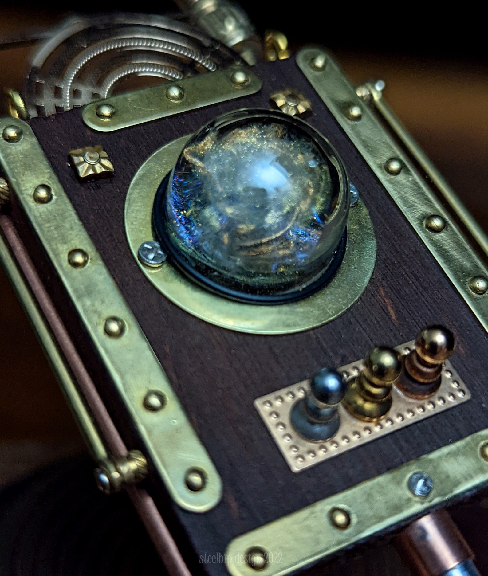 Steampunk Space Themed Art Deco Pendant With Display Stand and Star in ...