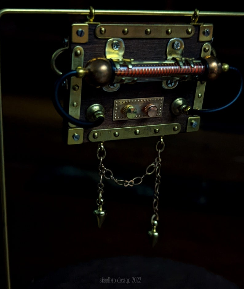 Steampunk Miniature Machine Art Pendant Red LED Filament - Etsy