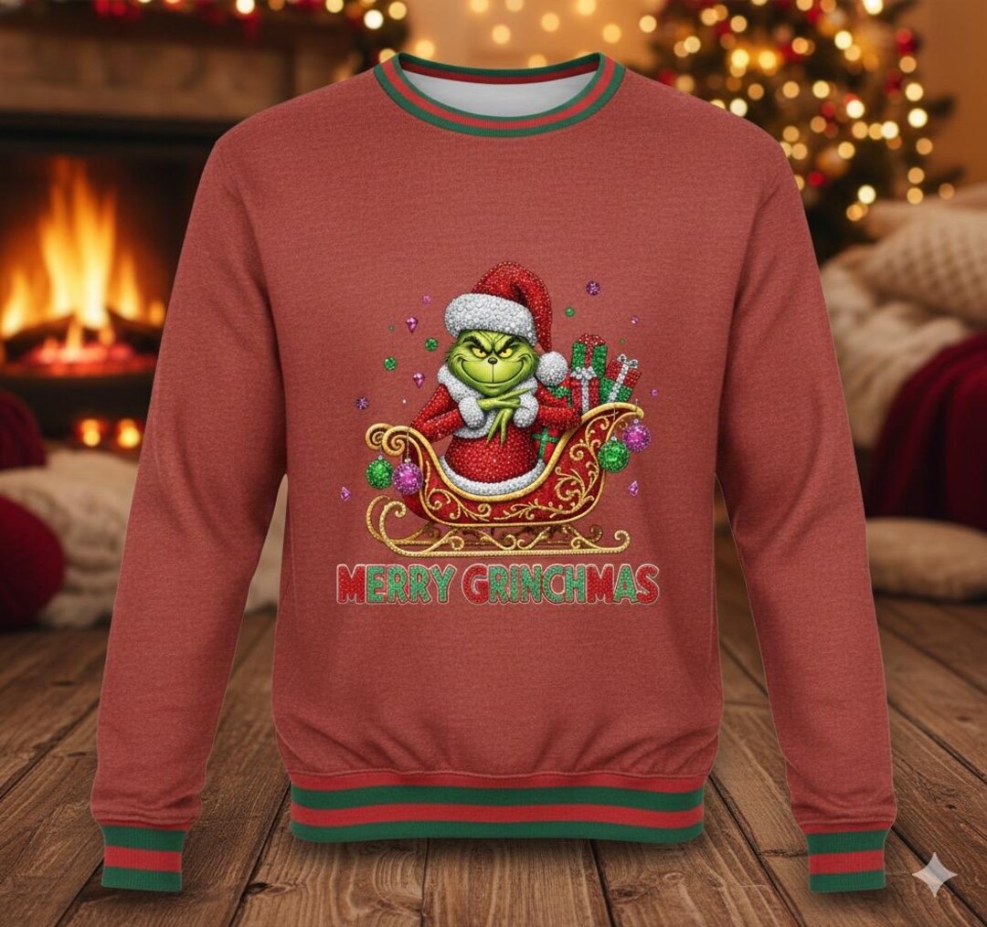 Grinch Christmas Sublimation Design PNG - Digital File for T-shirts and ...