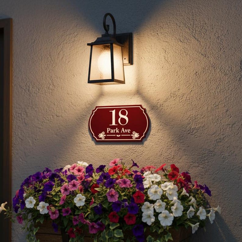 Personalized Vintage House Number Sign – Custom Metal Address Plaque - Etsy