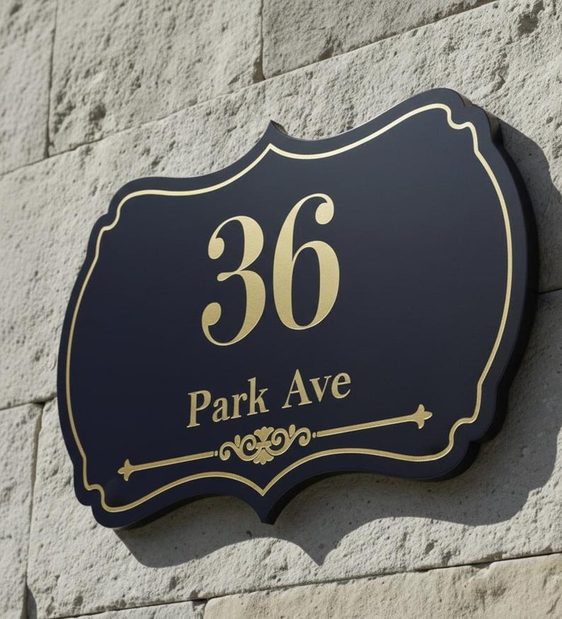 Personalized Vintage House Number Sign – Custom Metal Address Plaque - Etsy
