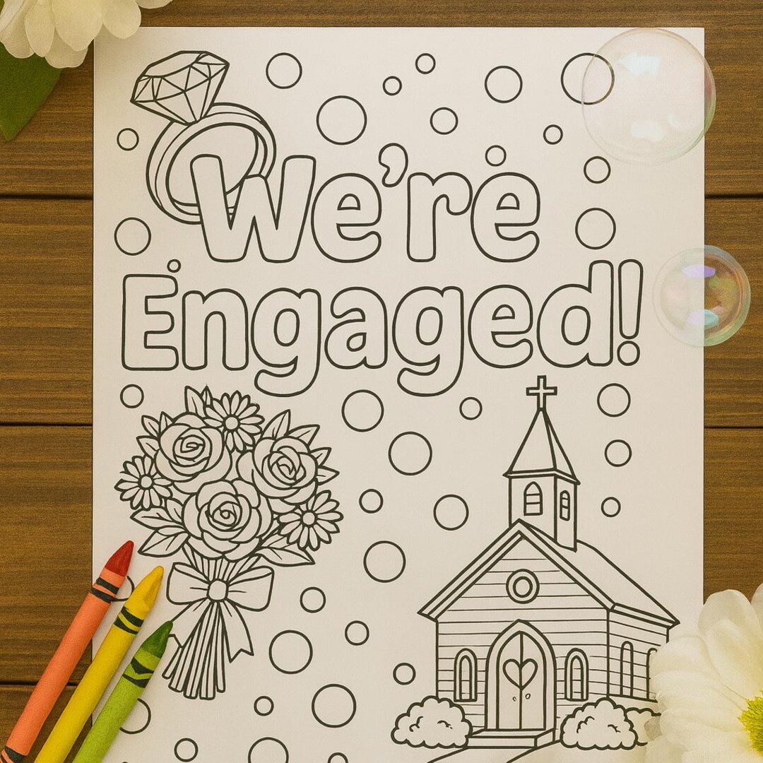 Instant Download- Engagement Coloring Page - Etsy