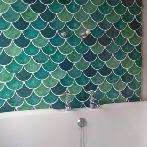 RL Green Fish Scales Ceramic Tiles - 175pcs - 1m2 = 10,76 Sq.ft - Etsy
