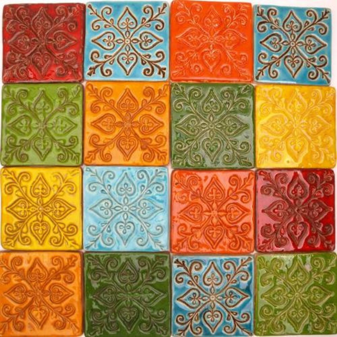 A Multicolor Tiles, Dekornia Decors - 16pcs. - Etsy